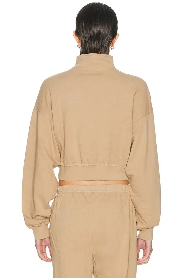 Eterne Cropped Half Zip Sweatshirt