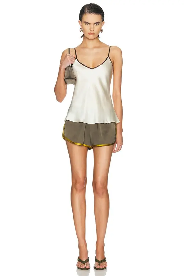 Comme Si Silk Bias Cami Top In Ivory