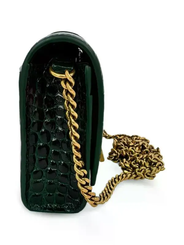 Balenciaga Hourglass Crocodile-embossed Clutch Bag