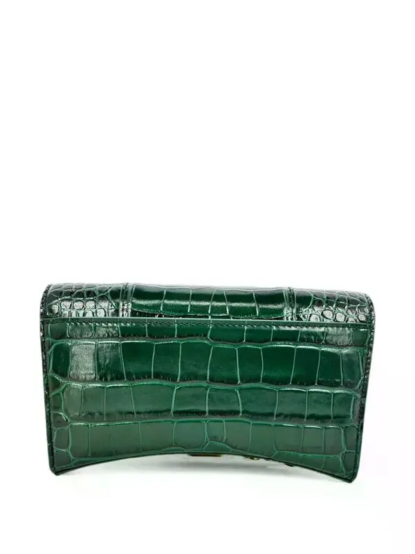 Balenciaga Hourglass Crocodile-embossed Clutch Bag