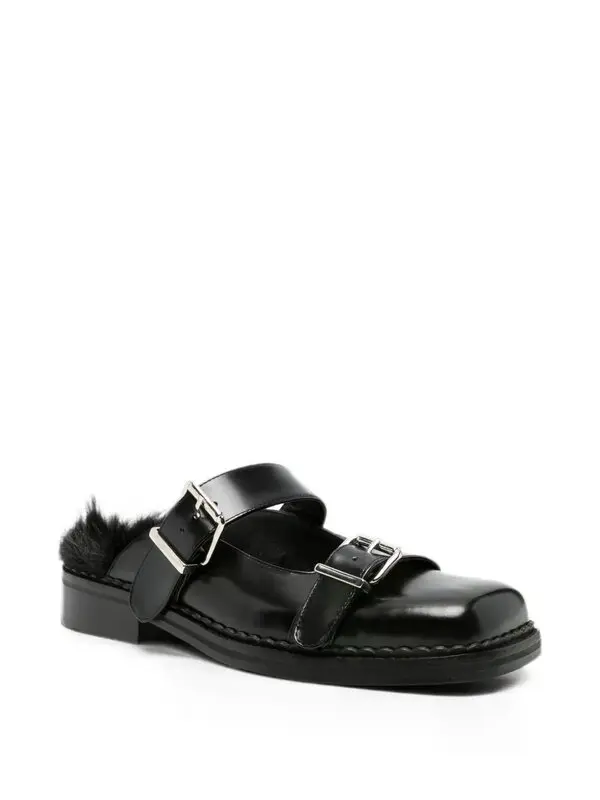 Simone Rocha Faux-fur Buckle Mules