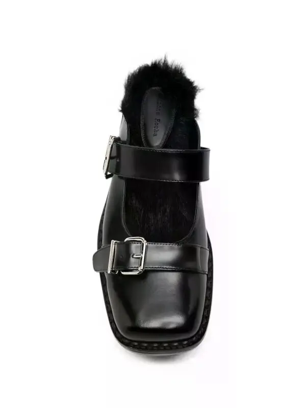 Simone Rocha Faux-fur Buckle Mules