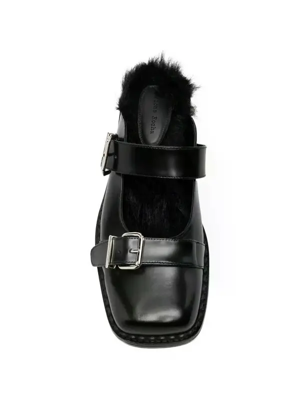 Simone Rocha Faux-fur Buckle Mules