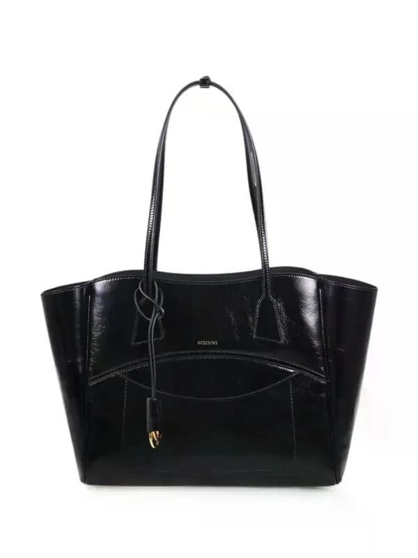 HIDESINS Polished Leather Tote Bag - Black
