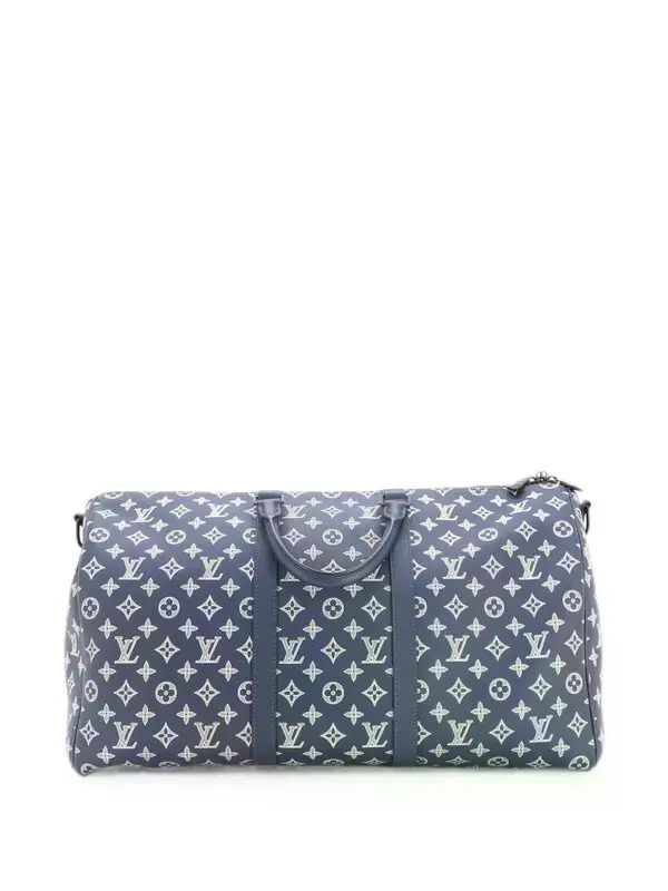 LOUIS VUITTON Keepall Bandouliere Bag Monogram Shadow Leather 50 Travel Bag