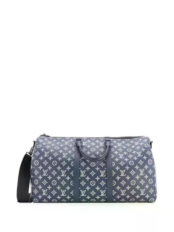 LOUIS VUITTON Keepall Bandouliere Bag Monogram Shadow Leather 50 Travel Bag