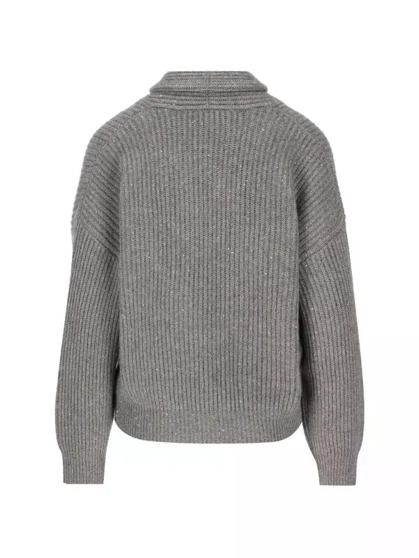 Brunello Cucinelli Sequin-embellished Wrap Sweater