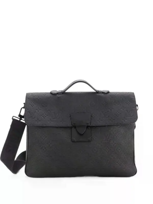 LOUIS VUITTON S Lock Briefcase Monogram Taurillon Leather Business Bag