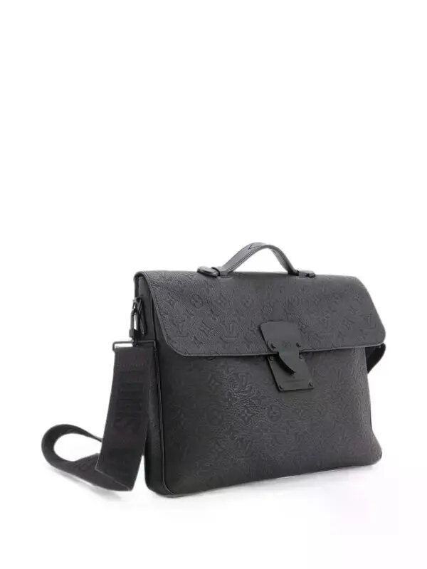 LOUIS VUITTON S Lock Briefcase Monogram Taurillon Leather Business Bag