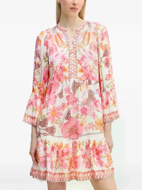 Hale Bob Benilde Charmeuse Floral-print Mini Dress
