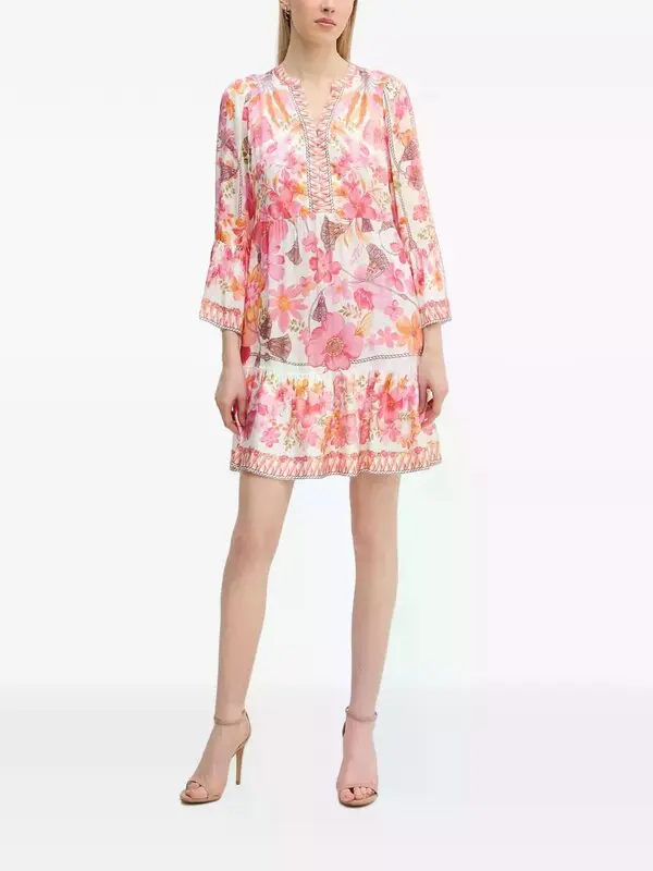 Hale Bob Benilde Charmeuse Floral-print Mini Dress