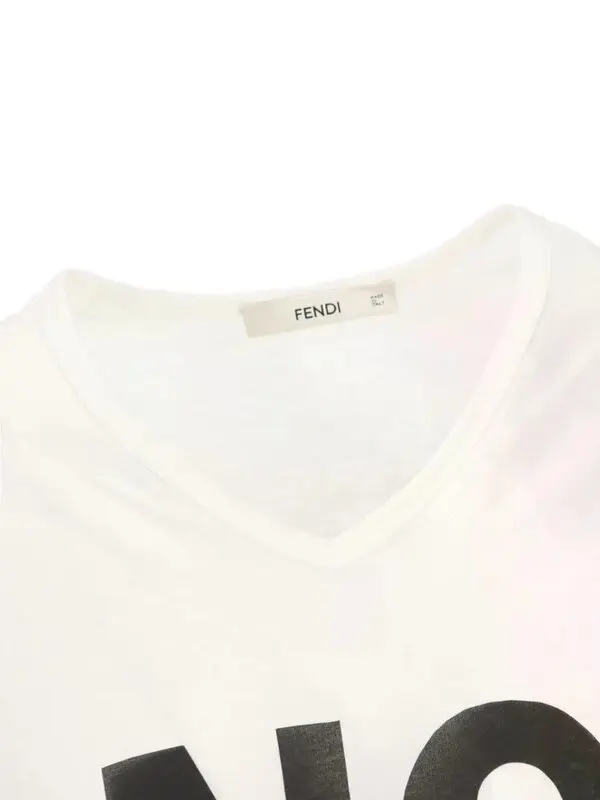 Fendi Ivory Jersey T-shirt With Noi Print