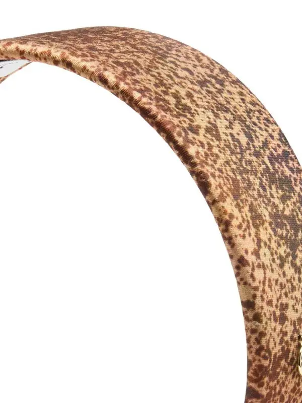 MAISON MICHEL Miwa Leopard-print Headband - Neutrals