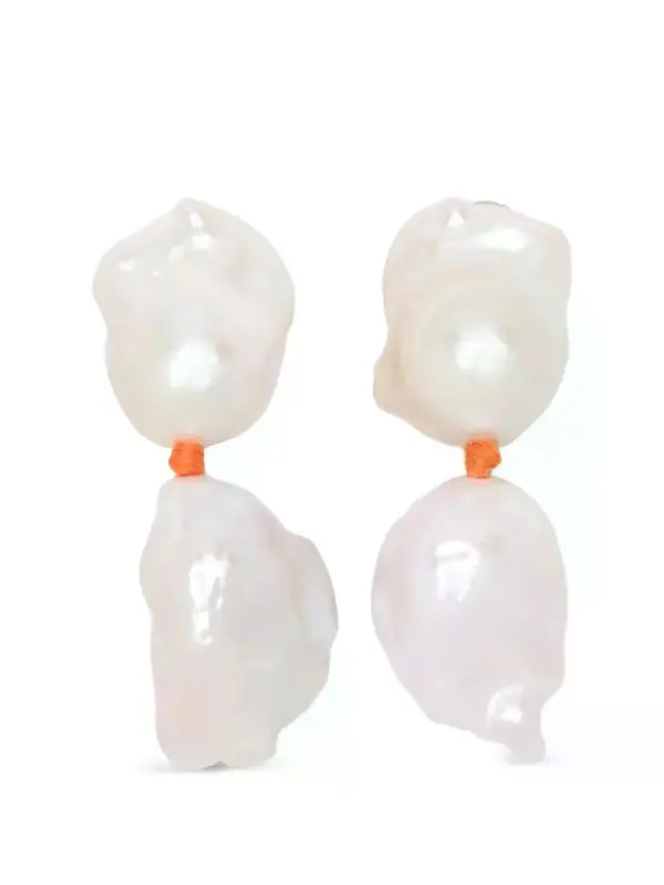 MONIES Baroque Pearl-embellished Drop Earrings - White