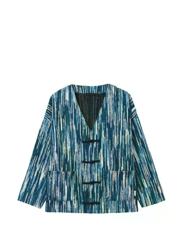 FIVE CM Frog-fastening Melange-effect Cardigan