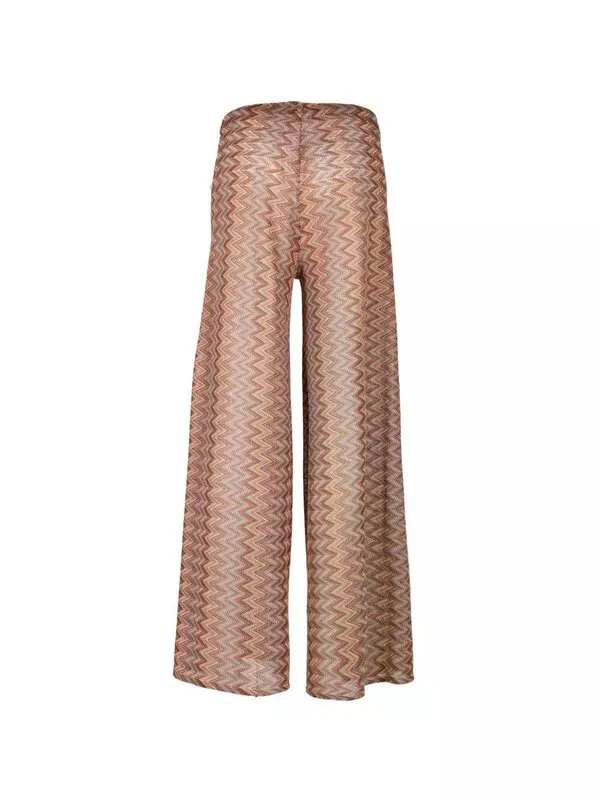 PALMACEA Yera Zigzag-knit Wide-leg Trousers