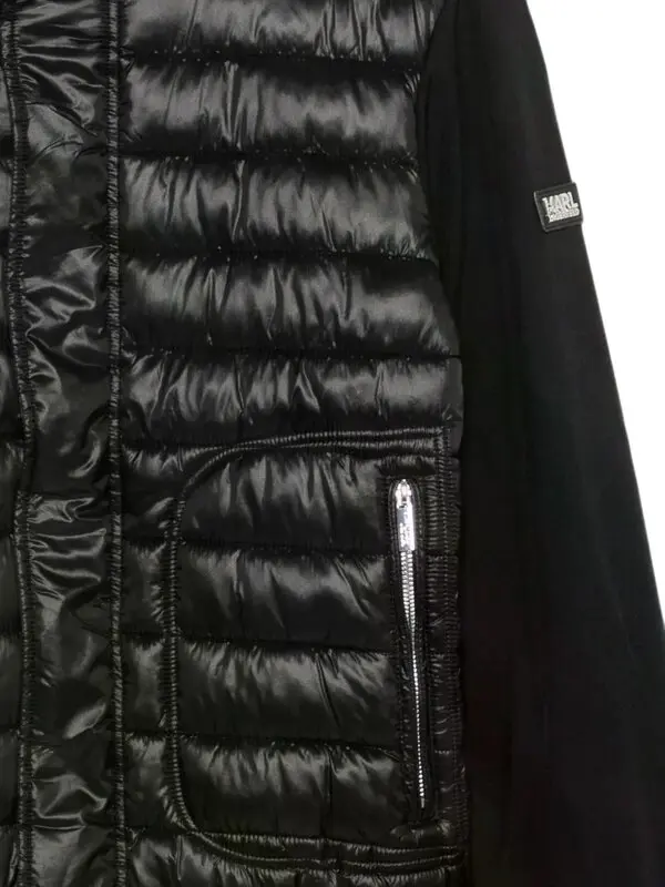 Karl Lagerfeld Quilted Paneled Zip-up Jacket