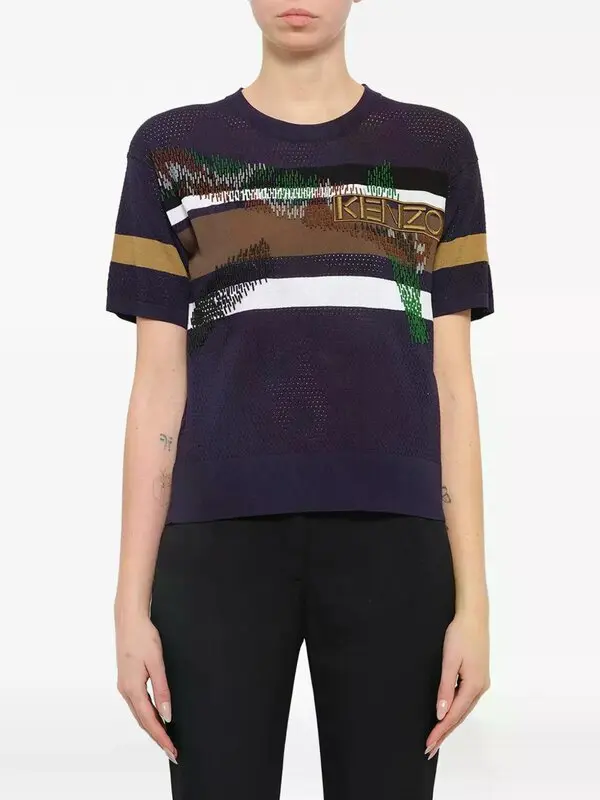 Kenzo Logo-embroidered Striped Sweater