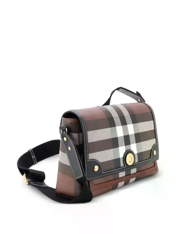 Burberry Note Check Canvas And Leather Medium Cross Body Bag