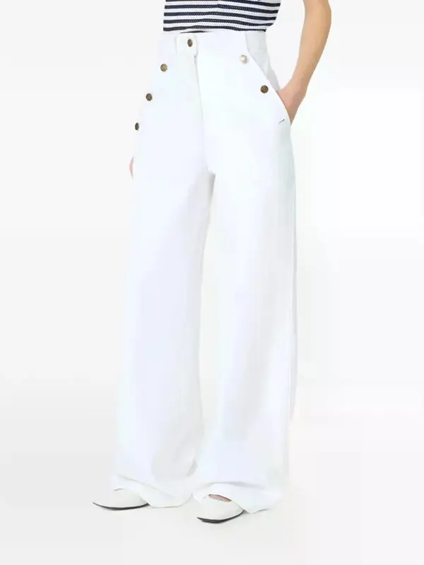 Max Mara Cotton Bull Denim Wide-leg Trousers