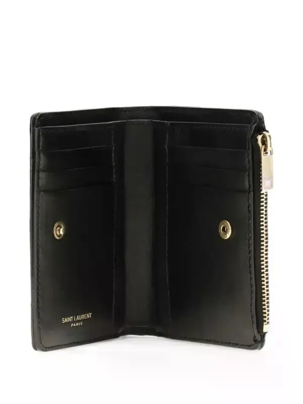 Saint Laurent Niki Bi-fold Wallet In Vintage Leather - Black