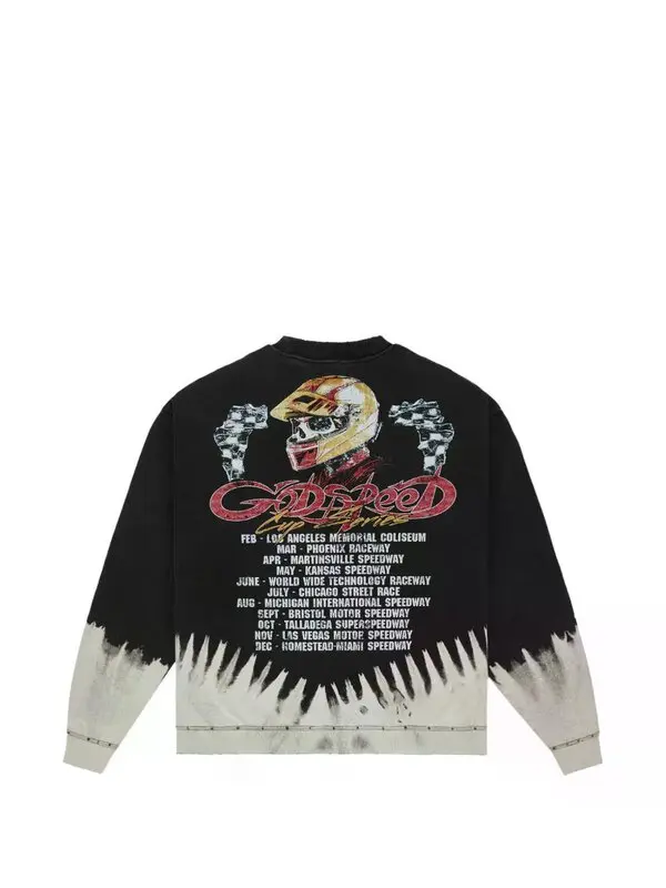 GODSPEED Graphic-print Distressed Sweater