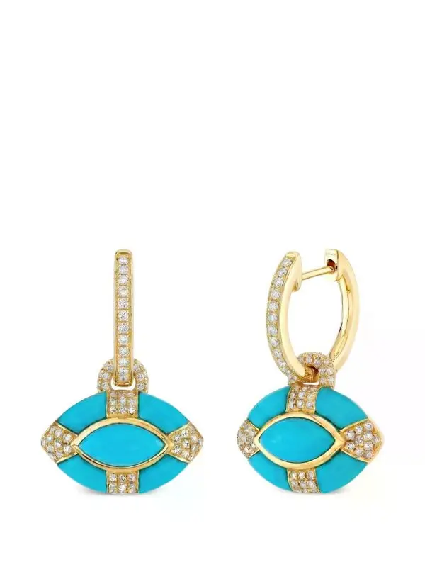 Shay Evil Eye Turquoise And Diamond Earrings