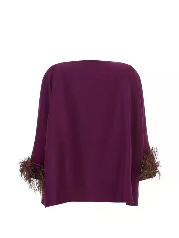 GIANLUCA CAPANNOLO Feather-trim Boat-neck Blouse