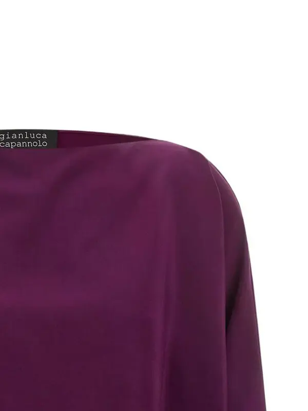 GIANLUCA CAPANNOLO Feather-trim Boat-neck Blouse