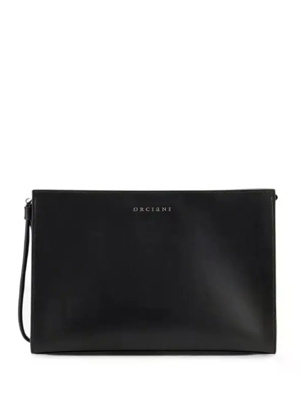 Orciani Leather Clutch Bag - Black