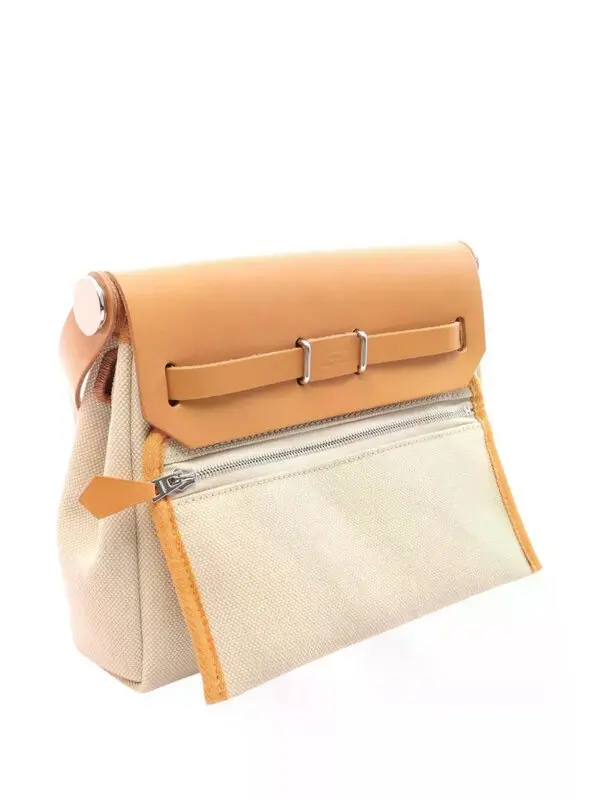 Hermès 2025 Military Toile And Vache Hunter Herbag Zip 20 Crossbody Bag - Brown