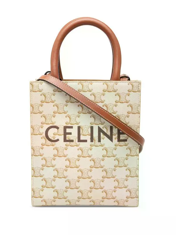 Celine 2013 Mini Triomphe Coated Canvas Vertical Cabas Satchel