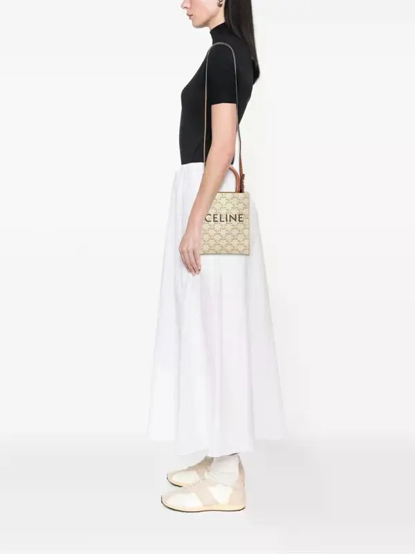 Celine 2013 Mini Triomphe Coated Canvas Vertical Cabas Satchel