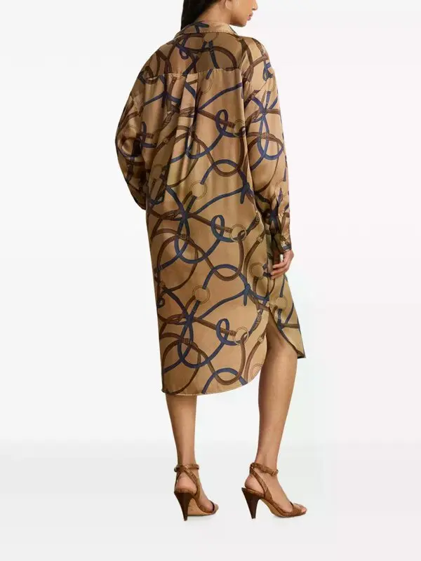 Ralph Lauren Belting-print Twill Midi Shirt Dress