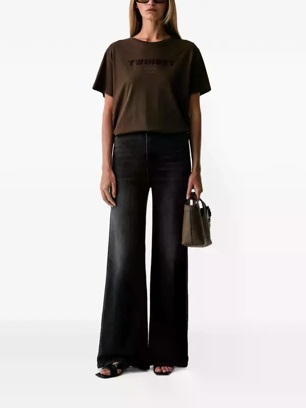 TWINSET Logo-embroidered T-shirt - Brown