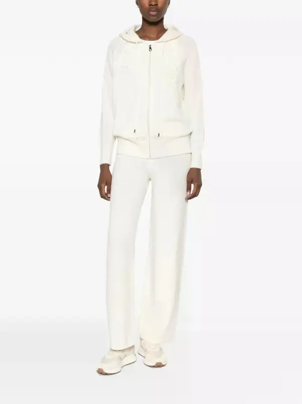 ERMANNO FIRENZE Drawstring Waist Fine Knit Trousers - Neutrals