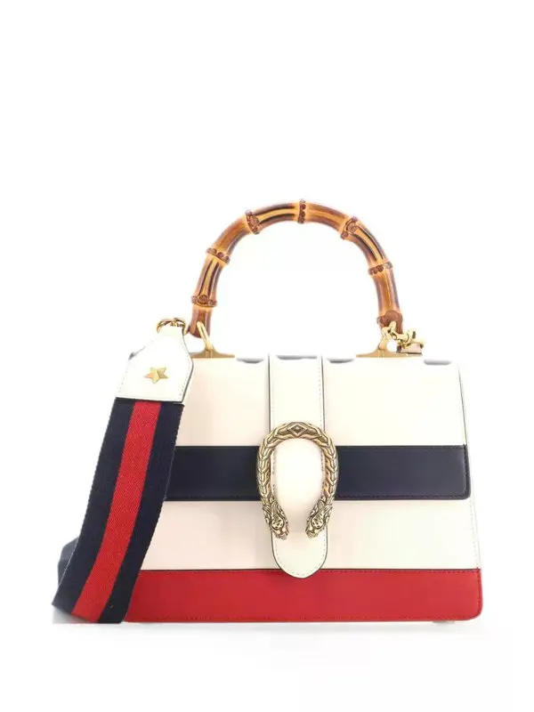 Gucci Dionysus Bamboo Top Handle Bag Colorblock Leather Medium Satchel