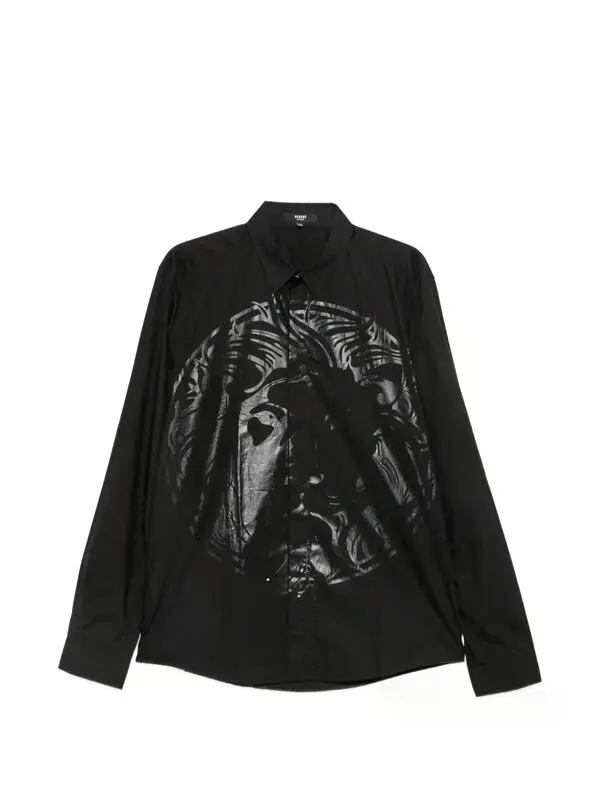 Versace Medusa-print Long-sleeve Shirt - Black