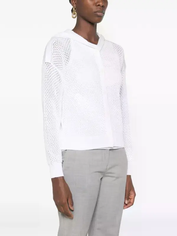 Peserico Open-knit Hooded Cardigan