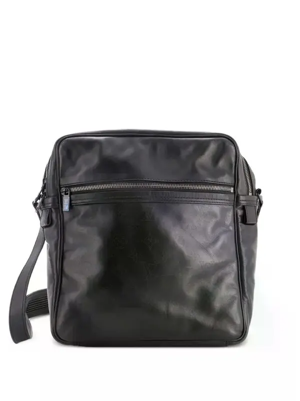 LOUIS VUITTON Clarkson Messenger Bag Monogram Shadow Leather Crossbody Bag - Black