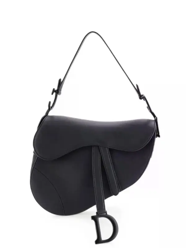Dior Ultra Matte Saddle Handbag Leather Medium Shoulder Bag - Black