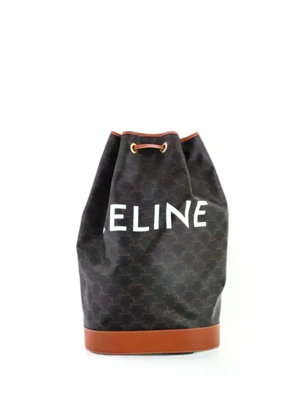 Celine Sailor Bag Triomphe Coated Canvas Medium Bucket Bag - Brown