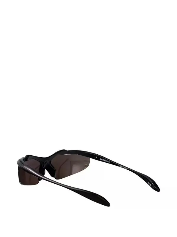 Balenciaga Bb-plaque Geometric-frame Sunglasses - Black