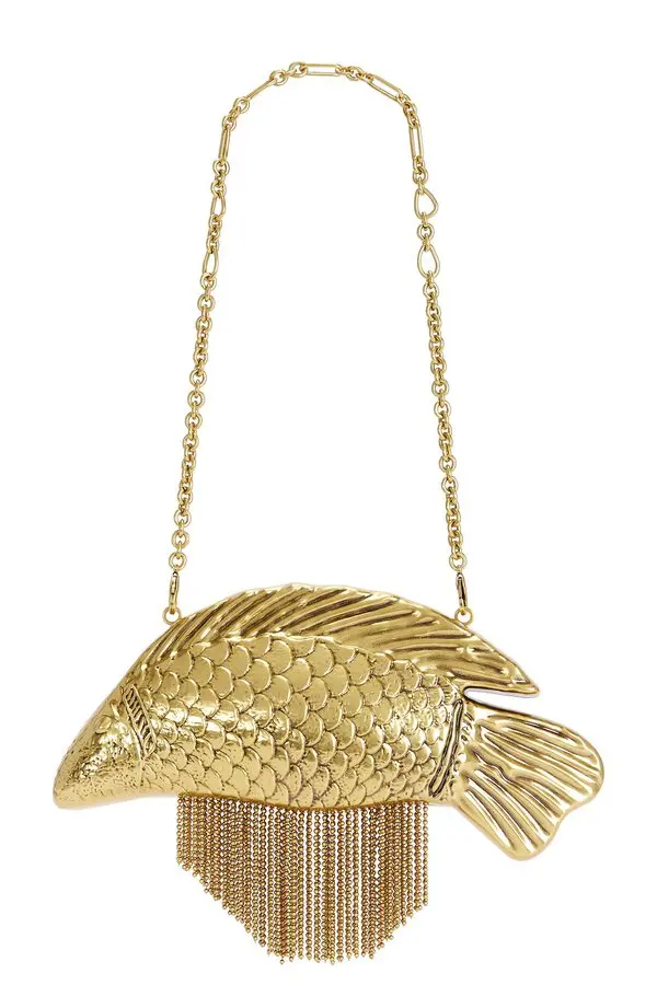Cult Gaia Neemo Clutch In Metallic Gold