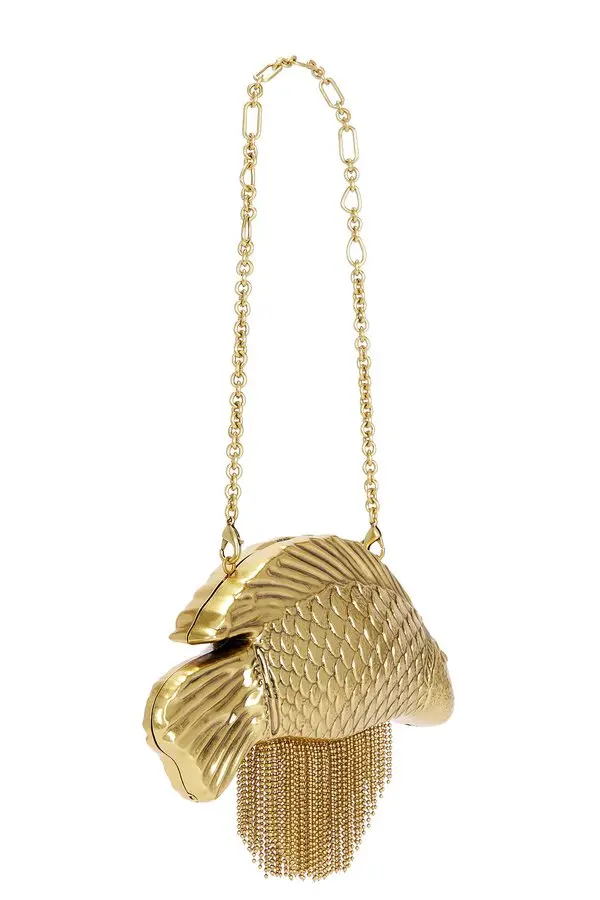 Cult Gaia Neemo Clutch In Metallic Gold