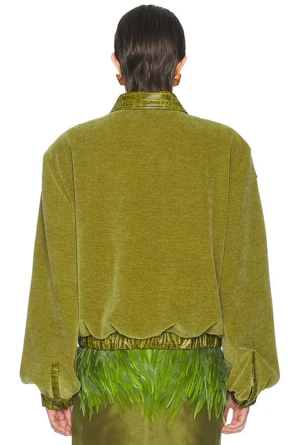 ROWEN ROSE Cropped Bomber Jacket