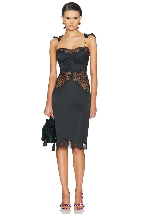 Attico Bodycon Lace Midi Dress