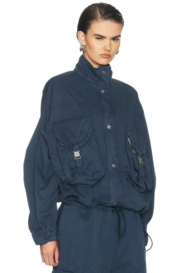 Attico Utility Bomber Jacket In Navy