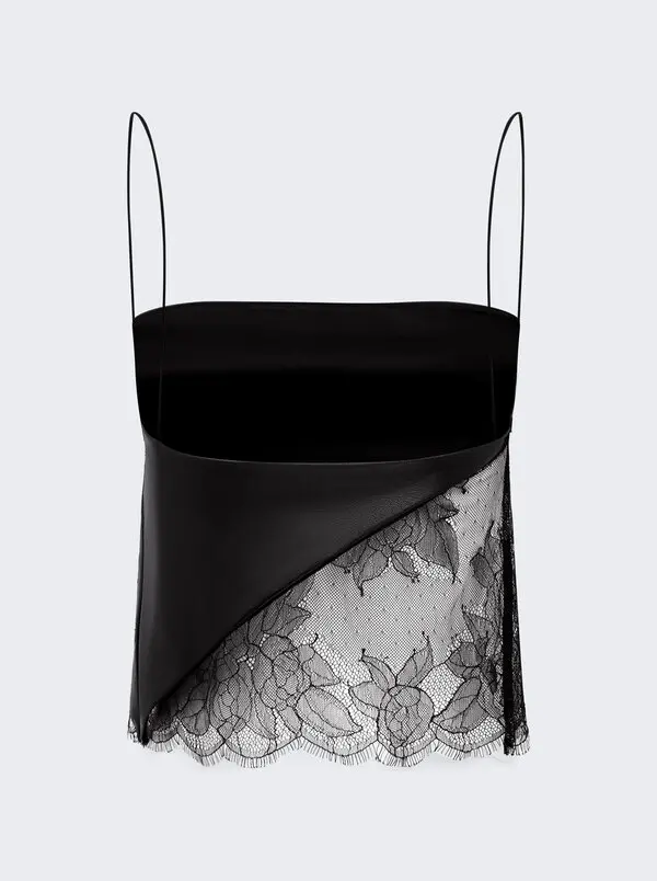 Alex Perry Camisole Top In Leather & Lace