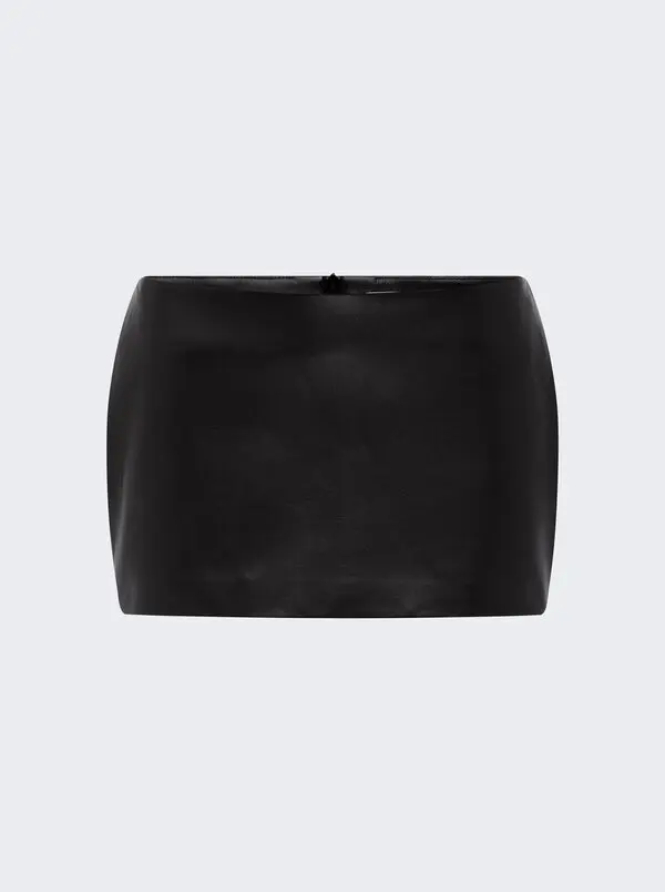 Alex Perry Low Rise Mini Skirt In Leather